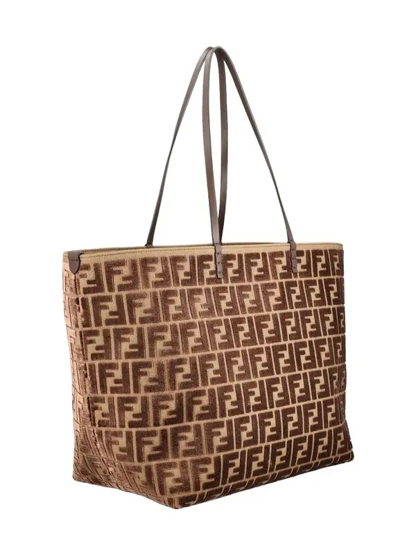 Fendi Roll Large Velvet Tote Bag - Brown