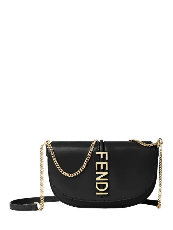 Fendi Fendigraphy Leather Mini Bag - Black