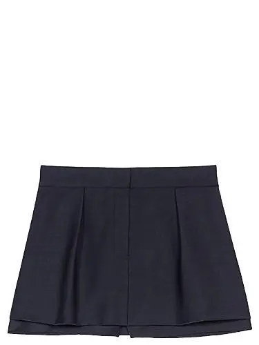 Maje Tailored Mid-rise Stretch-woven Skort - Navy