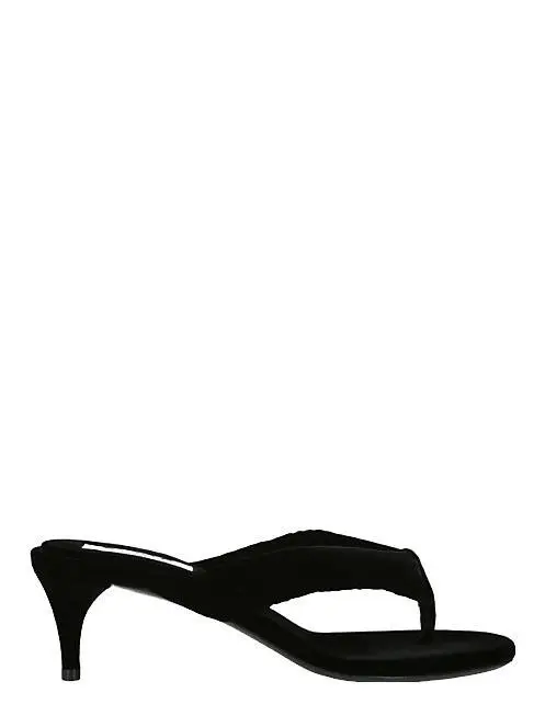 Alaïa Thong 55 Heeled Velvet Mules - Black