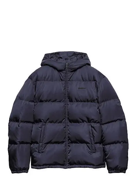 Prada Medium-weight Hooded Re-nylon Down Jacket - Blue