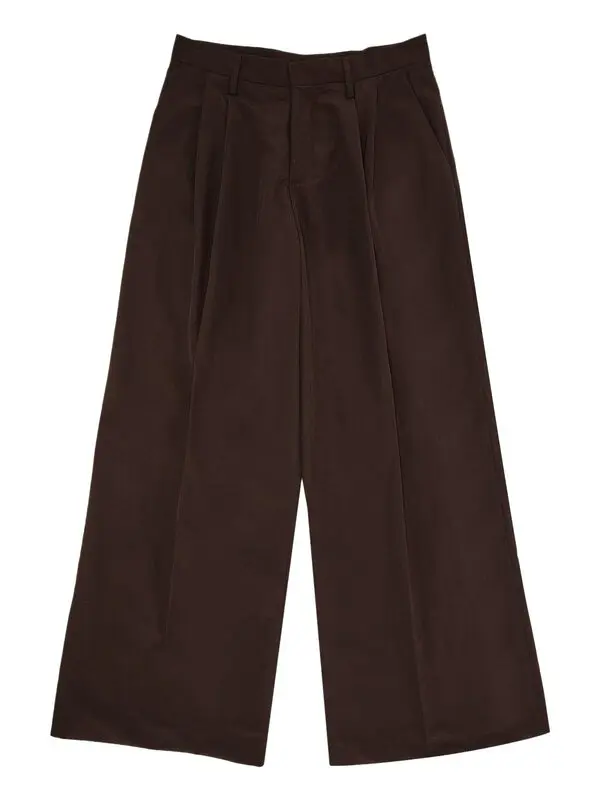 ERL Nylon Pleated Suit Trousers - Brown