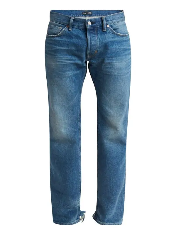 TOM FORD Selvedge Straight Fit Jeans - Strong Hig