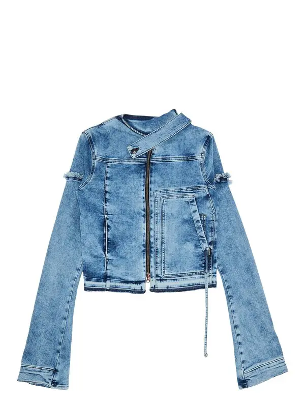 Ottolinger Drape Collar Denim Jacket - Blue