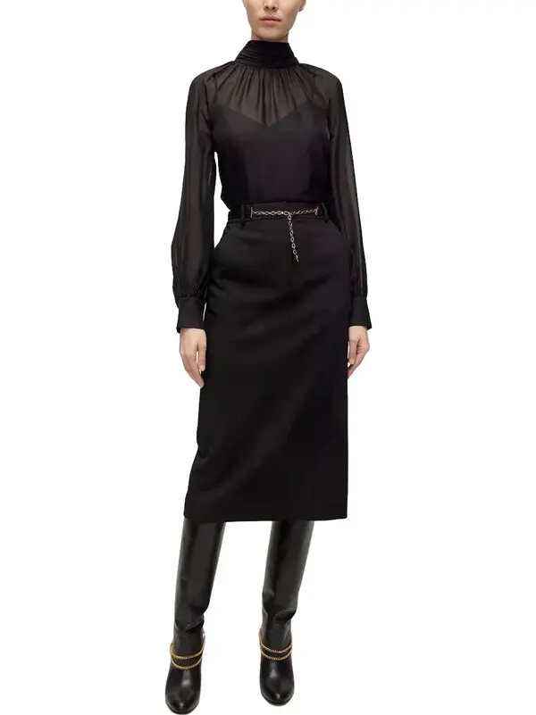 Veronica Beard Alyssa High Neck Blouse - Black