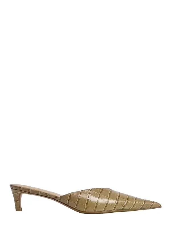 12 STOREEZ 40mm Crocodile-embossed Pointed-toe Mules - Neutrals