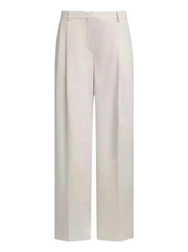 12 STOREEZ Pleated Wide-leg Trousers - Grey