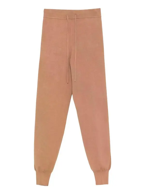 TWINSET Knitted Drawstring Trousers With Cuffed Hems - Brown