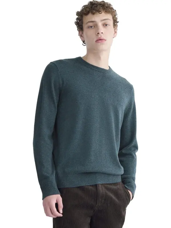Everlane Cashmere Crew Neck Sweater - Heathered Dark Teal