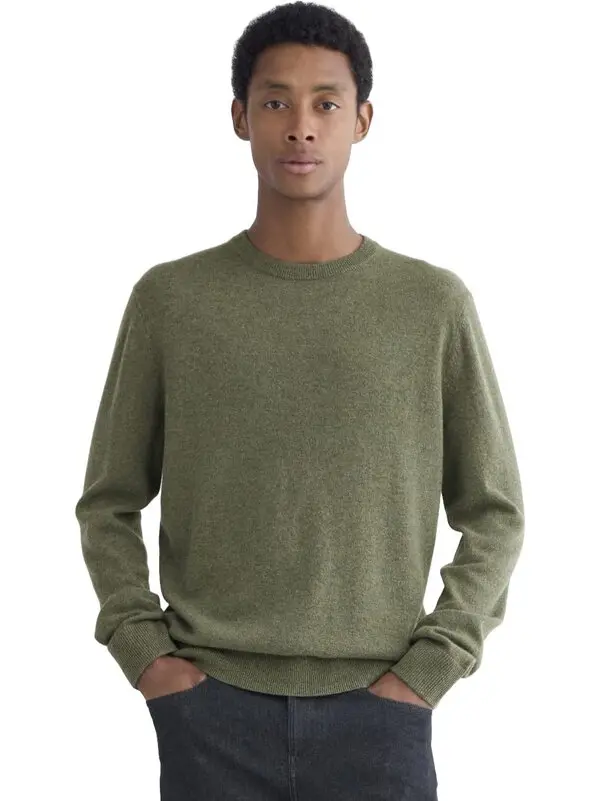 Everlane Cashmere Crew Sweater - Heathered Deep Lichen
