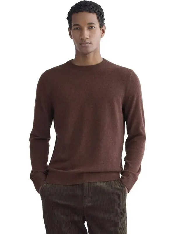 Everlane Cashmere Crew Neck Sweater - Heathered Mahogany