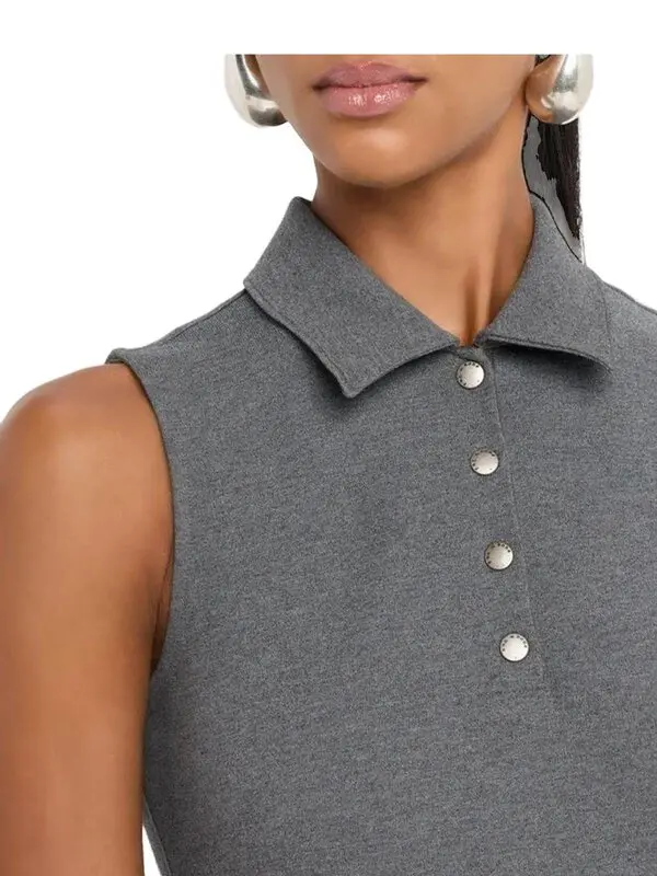 Rag & Bone Irina Sleeveless Ponte Polo Shirt - Charc
