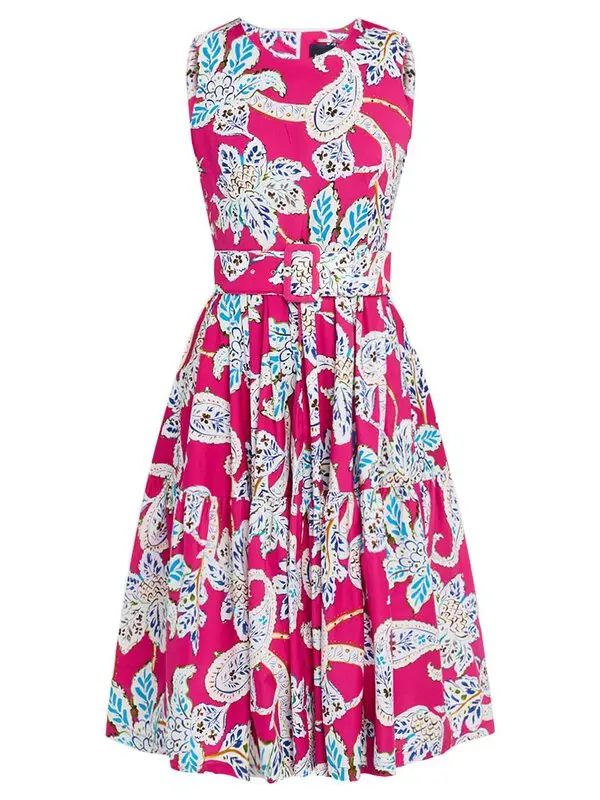 Samantha Sung Rose Pineapple-print A-line Dress - Marseilles Paisley Big