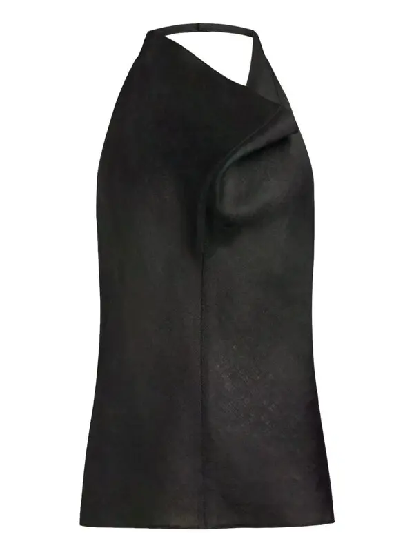 12 STOREEZ Halterneck Cowl-neck Blouse - Black