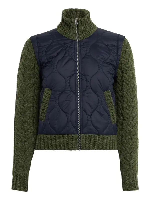 Veronica Beard Patra Mixed-media Jacket - Navy Army
