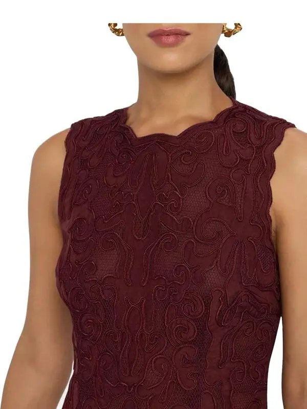 Ulla Johnson Auryn Appliqué Sleeveless Midi Dress - Mahogany
