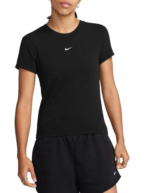 Nike Sportswear Club Chill Knit Mod Crop T-shirt - Black/white