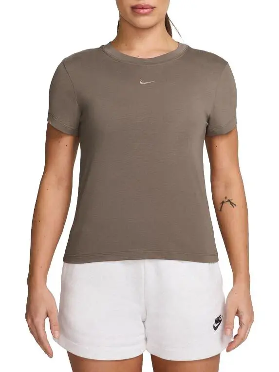 Nike Sportswear Club Chill Knit Mod Crop T-shirt - Mink Brown