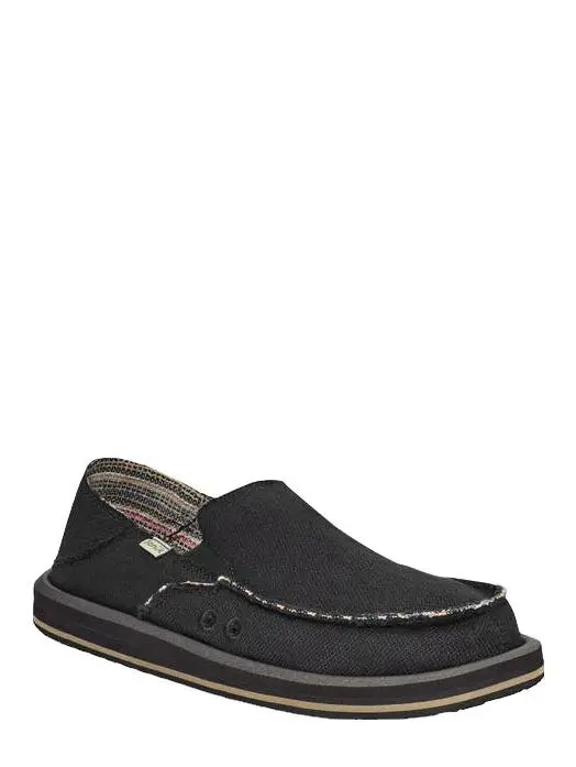 Sanuk Donny Hemp Two-tone Convertible Slip-on - Black