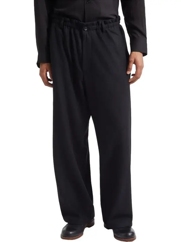 Yohji Yamamoto Wool Jersey Pants - Black