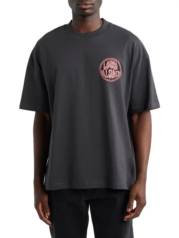 ALLSAINTS London Cotton Graphic T-shirt - Washed Black