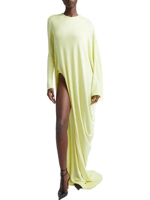TOM FORD Cutout Draped Long Sleeve Jersey Gown - By040 Cream