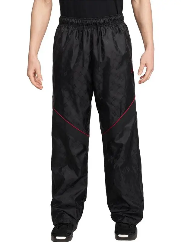 JORDAN Brooklyn Printed Nylon Draft Pants - Black/iron Grey/gym Red/red