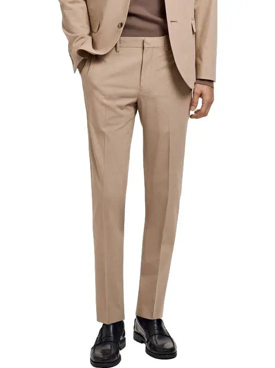 Mango Paris Slim Fit Suit Pants - Beige