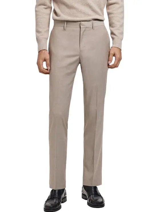 Mango Paris Slim Fit Suit Pants - Sand