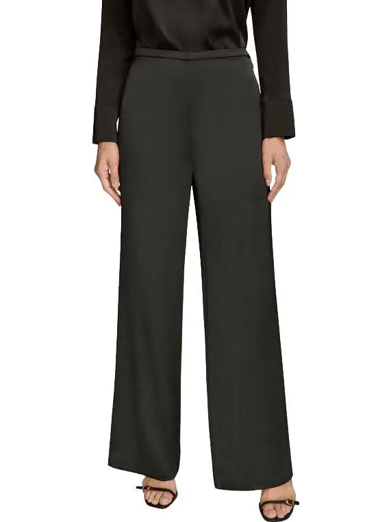 Donna Karan New York Wide-leg Satin Pants - Black
