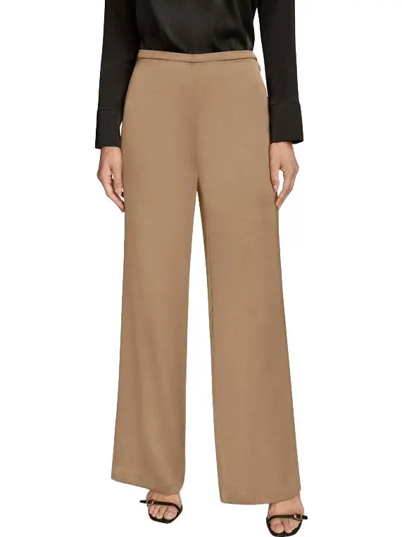 Donna Karan New York Wide-leg Satin Pants - Fawn