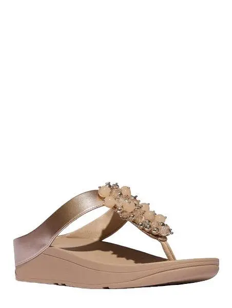 Fitflop Fino Bauble-bead Toe-post Sandals - Metallic Classic Beige