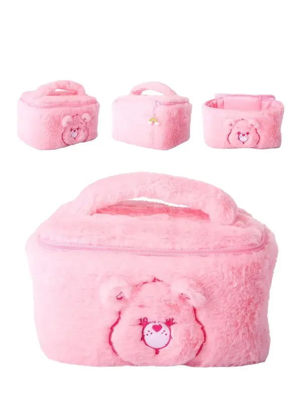 CARE BEARS Fluffy Plush Makeup Bag - Pink