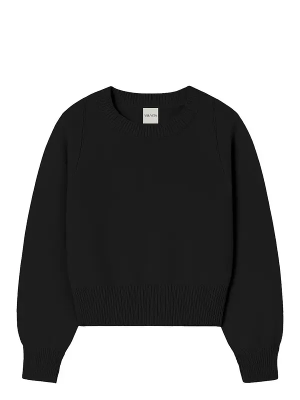 VIR VITA Genevieve Cashmere Crewneck Sweater - Black