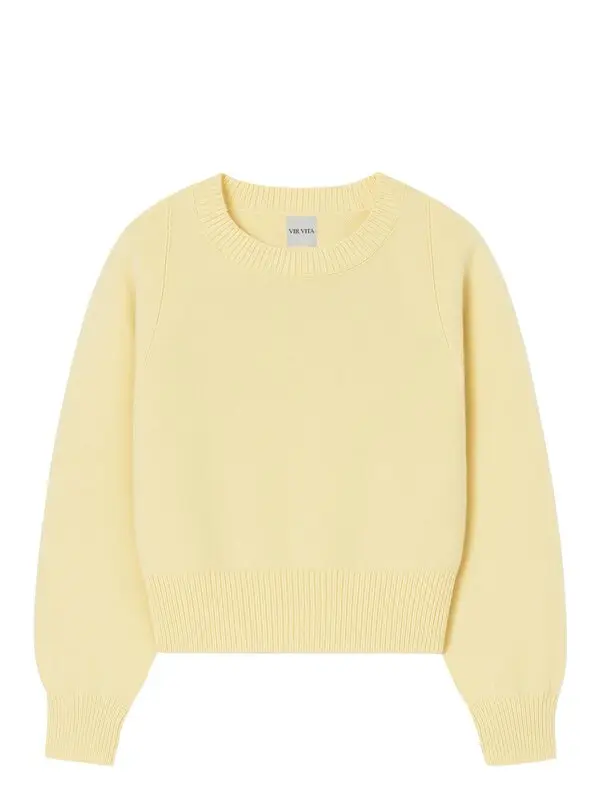 VIR VITA Genevieve Cashmere Crewneck Sweater - Butter