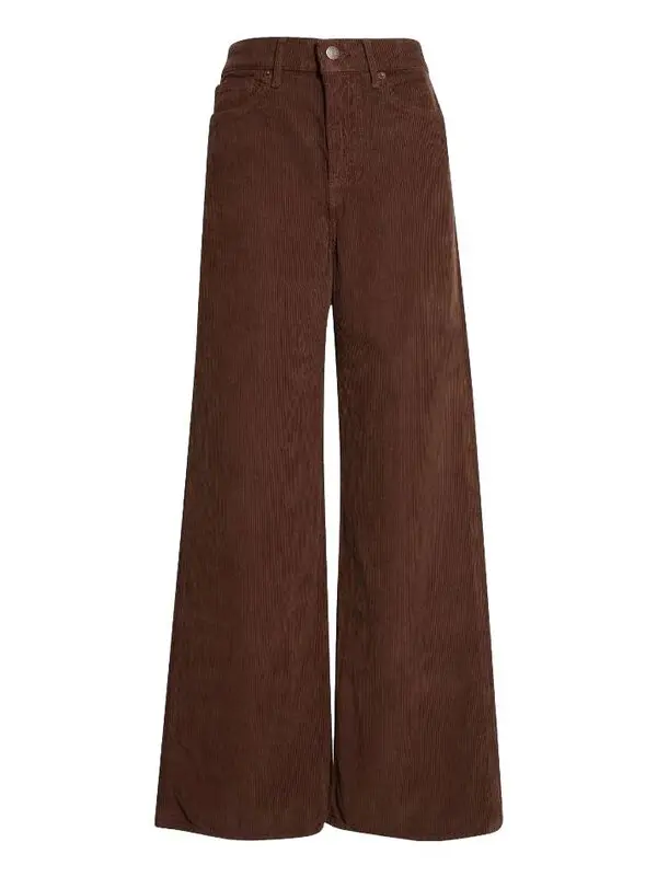 Veronica Beard Taylor High-waist Wide-leg Corduroy Pants - Dark Umber