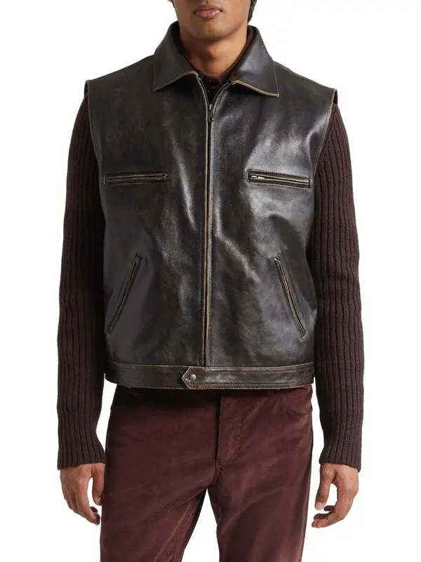 Dolce & Gabbana Leather Moto Vest - N0000 Nero
