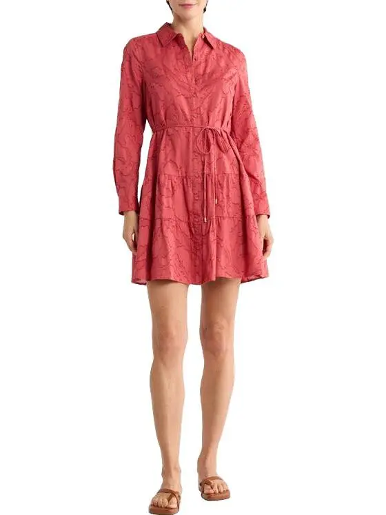 Tommy Bahama Isla Dream Long Sleeve Shirtdress - Wild Geranium
