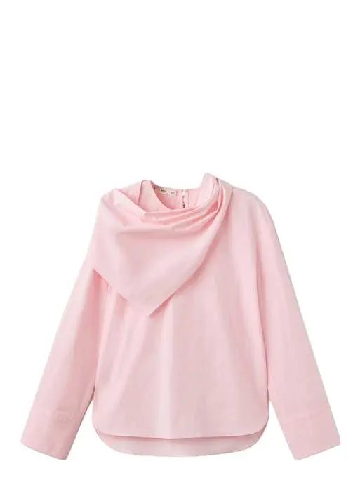Mango Organic Cotton Top With Scarf - Pastel Pink