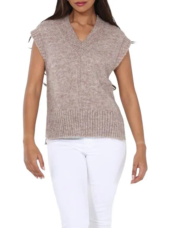 RAIN AND ROSE V-neck Sweater Vest - Mocha