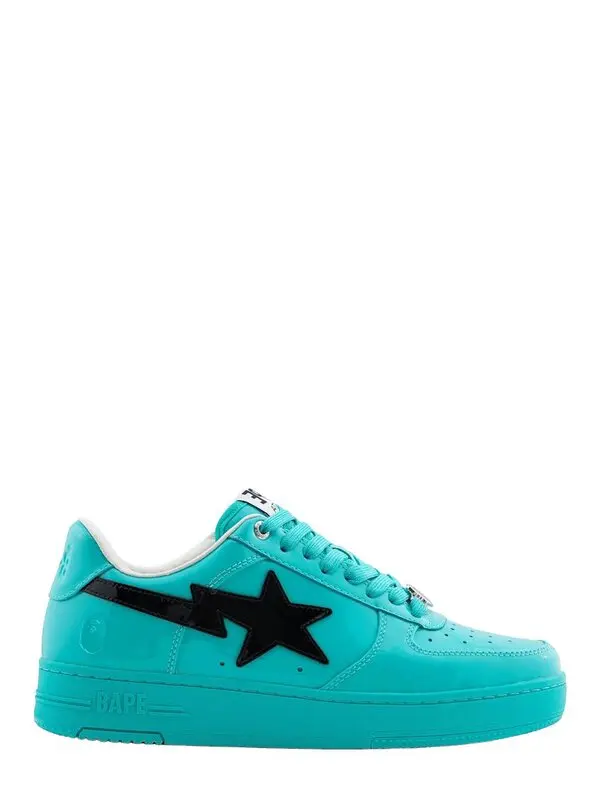 BAPE A Bathing Ape Sta #1 Patent Leather Sneakers - Turquoise Blue
