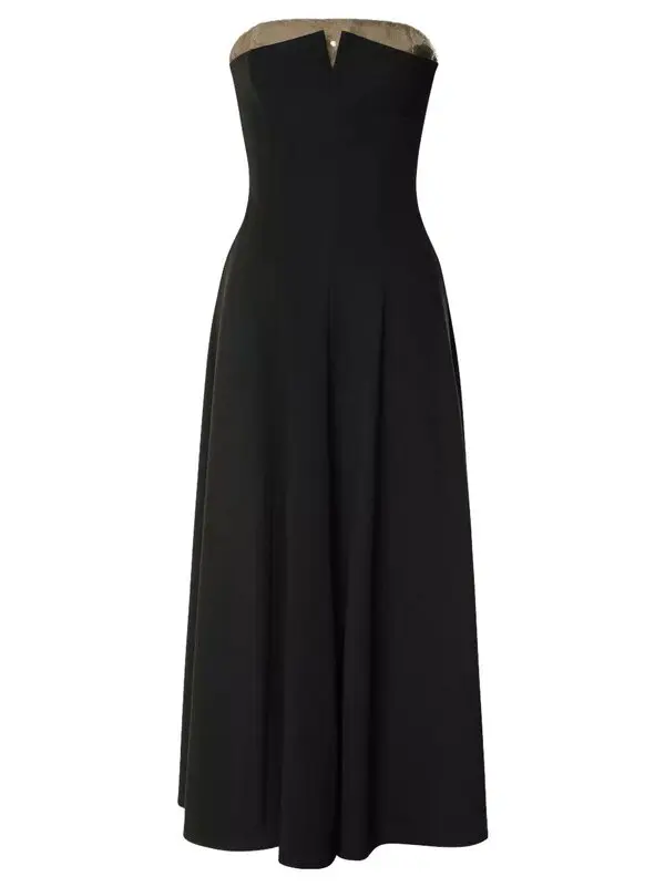 Alberta Ferretti Strapless Flared Dress - Black