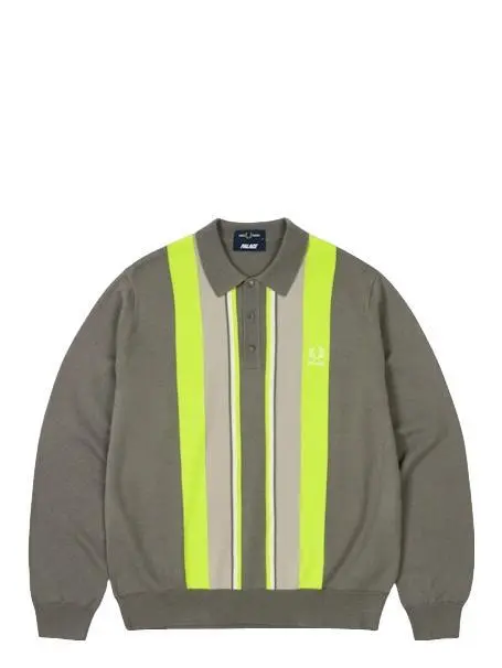 PALACE Fred Perry Knitted Long Sleeve Shirt - Feather