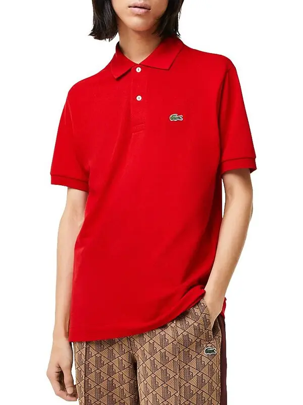 Lacoste Classic Cotton Pique Fashion Polo Shirt - Red