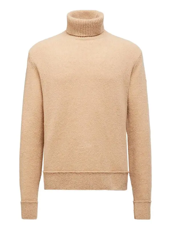 Moncler Wool Blend Turtleneck Sweater - Beige