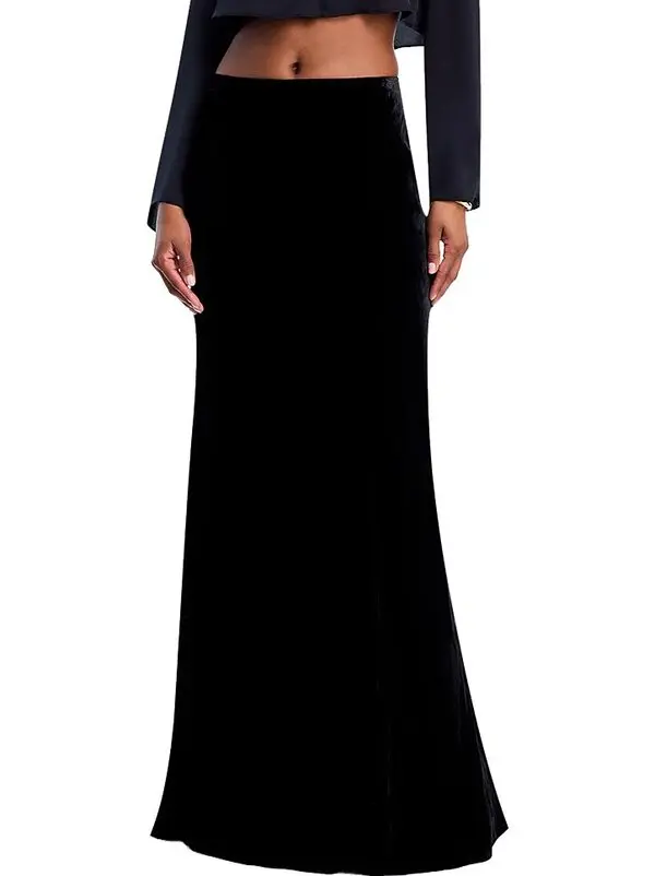 L'Agence Zeta Velvet Skirt - Black
