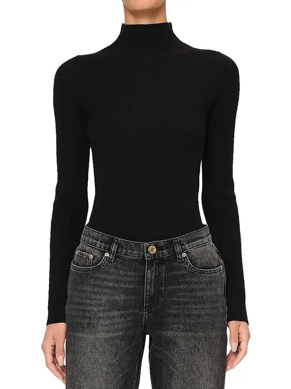 DL1961 Ribbed Knit Turtleneck Sweater - Black
