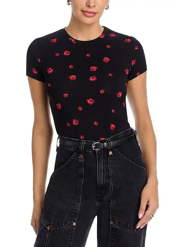 L'Agence Ressi Rose Tee - Black/red Rose Ember