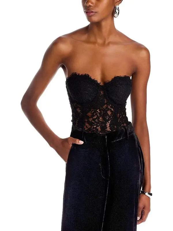 L'Agence Raquel Lace Bustier - Black