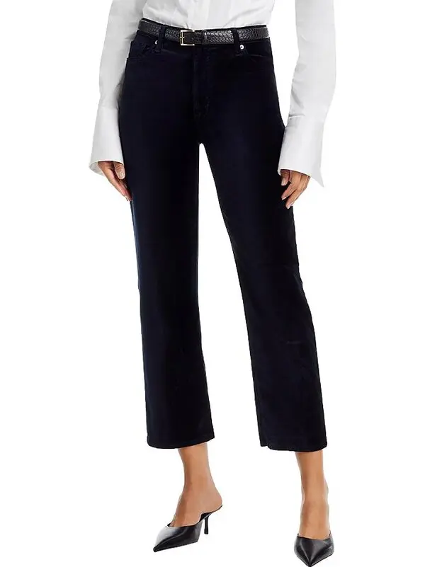 FRAME Le Sleek Straight High-rise Jeans - Navy Velvet